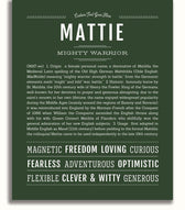 Mattie | Name Art Print – Name Stories