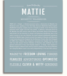 Mattie | Name Art Print – Name Stories