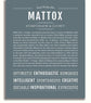Mattox Personalized Name Meaning Art Prints – Name Stories
