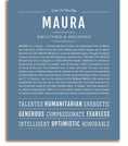 Maura Personalized Name Meaning Art Prints – Name Stories