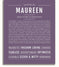 Maureen Personalized Name Meaning Art Prints – Name Stories