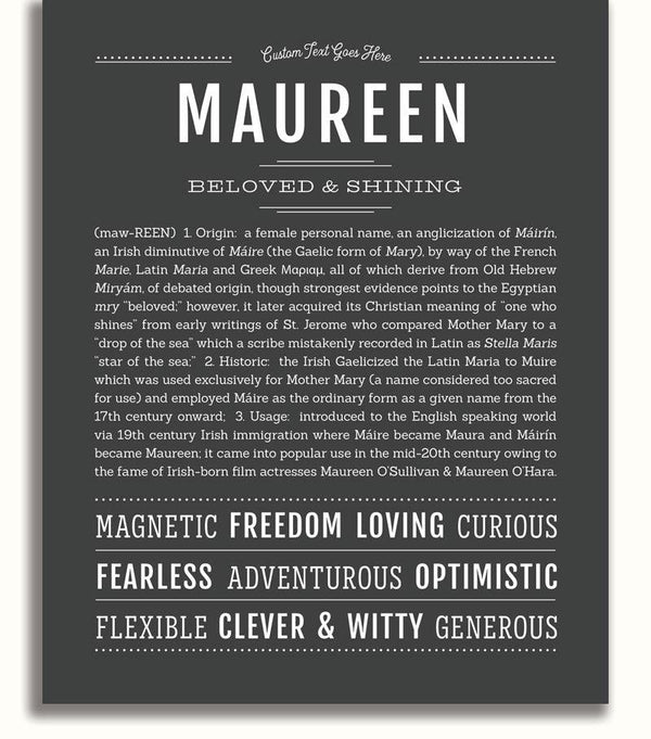 Maureen | Name Art Print - Personalized Custom Gifts – Name Stories