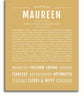 Maureen Personalized Name Meaning Art Prints – Name Stories