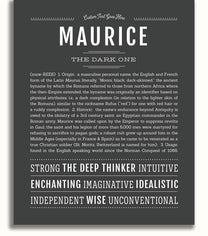 Maurice | Name Art Print – Name Stories