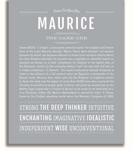 Maurice Personalized Name Meaning Art Prints – Name Stories