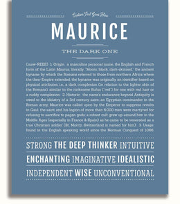 Maurice Personalized Name Meaning Art Prints – Name Stories