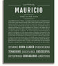 Mauricio Personalized Name Meaning Art Prints – Name Stories