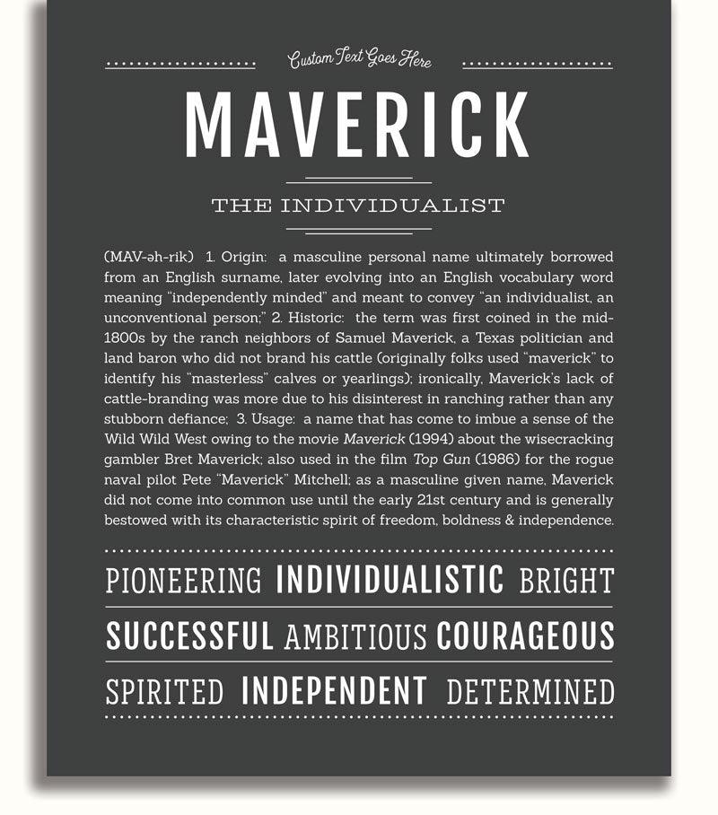 Maverick | Name Art Print – Name Stories