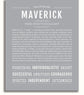 Maverick Personalized Name Meaning Art Prints – Name Stories