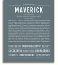 Maverick Personalized Name Meaning Art Prints – Name Stories