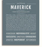 Maverick Personalized Name Meaning Art Prints – Name Stories