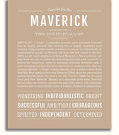 Maverick | Name Art Print – Name Stories