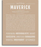 Maverick Personalized Name Meaning Art Prints – Name Stories
