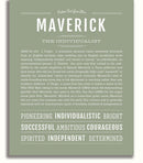 Maverick | Name Art Print – Name Stories