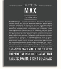 Max Personalized Name Meaning Art Prints – Name Stories
