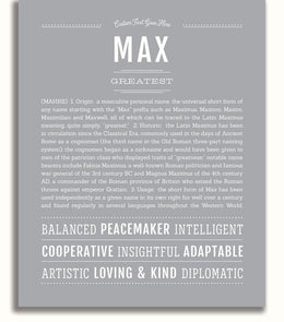 Max | Name Art Print – Name Stories