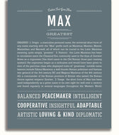 Max | Name Art Print – Name Stories
