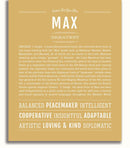 Max Personalized Name Meaning Art Prints – Name Stories