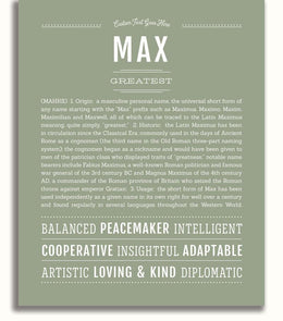 Max | Name Art Print – Name Stories