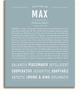 Max Personalized Name Meaning Art Prints – Name Stories