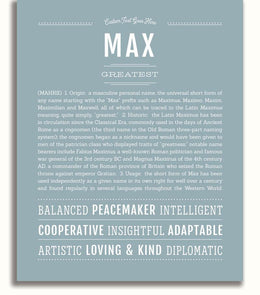 Max | Name Art Print – Name Stories