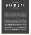 Maximilian Personalized Name Meaning Art Prints – Name Stories