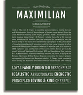 Maximilian Personalized Name Meaning Art Prints – Name Stories