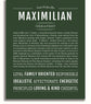 Maximilian Personalized Name Meaning Art Prints – Name Stories