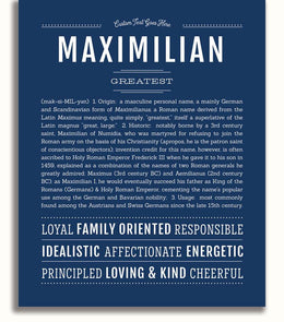 Maximilian | Name Art Print – Name Stories