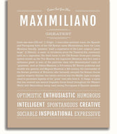 Maximiliano Personalized Name Meaning Art Prints – Name Stories