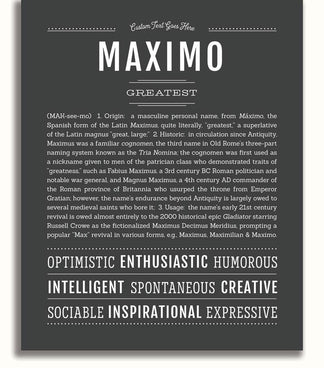 Maximo | Name Art Print – Name Stories