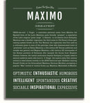 Maximo Personalized Name Meaning Art Prints – Name Stories