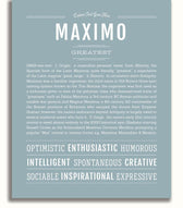 Maximo Personalized Name Meaning Art Prints – Name Stories