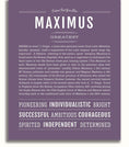 Maximus Personalized Name Meaning Art Prints – Name Stories