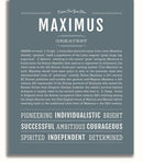 Maximus Personalized Name Meaning Art Prints – Name Stories