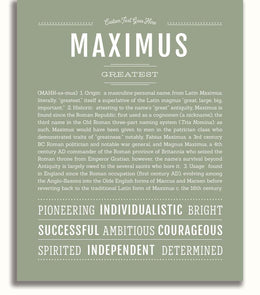 Maximus | Name Art Print – Name Stories