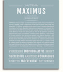 Maximus Personalized Name Meaning Art Prints – Name Stories