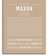 Maxon Personalized Name Meaning Art Prints – Name Stories