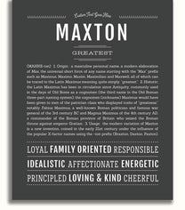 Maxton | Name Art Print – Name Stories