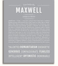 Maxwell Personalized Name Meaning Art Prints – Name Stories