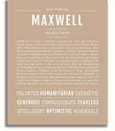 Maxwell Personalized Name Meaning Art Prints – Name Stories
