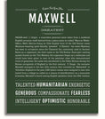Maxwell Personalized Name Meaning Art Prints – Name Stories