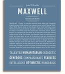 Maxwell Personalized Name Meaning Art Prints – Name Stories