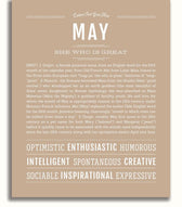 May | Name Art Print – Name Stories