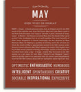 May Personalized Name Meaning Art Prints – Name Stories