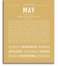 May Personalized Name Meaning Art Prints – Name Stories