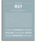 May Personalized Name Meaning Art Prints – Name Stories