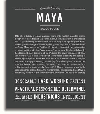 Maya | Name Art Print – Name Stories