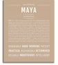 Maya Personalized Name Meaning Art Prints – Name Stories