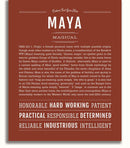 Maya Personalized Name Meaning Art Prints – Name Stories